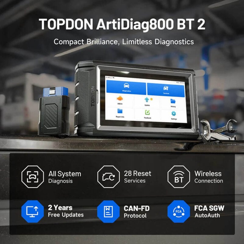 TOPDON ArtiDiag800 BT 2 OBD2 Scanner - 2025 V2.0 Scan Tool, All-System ...