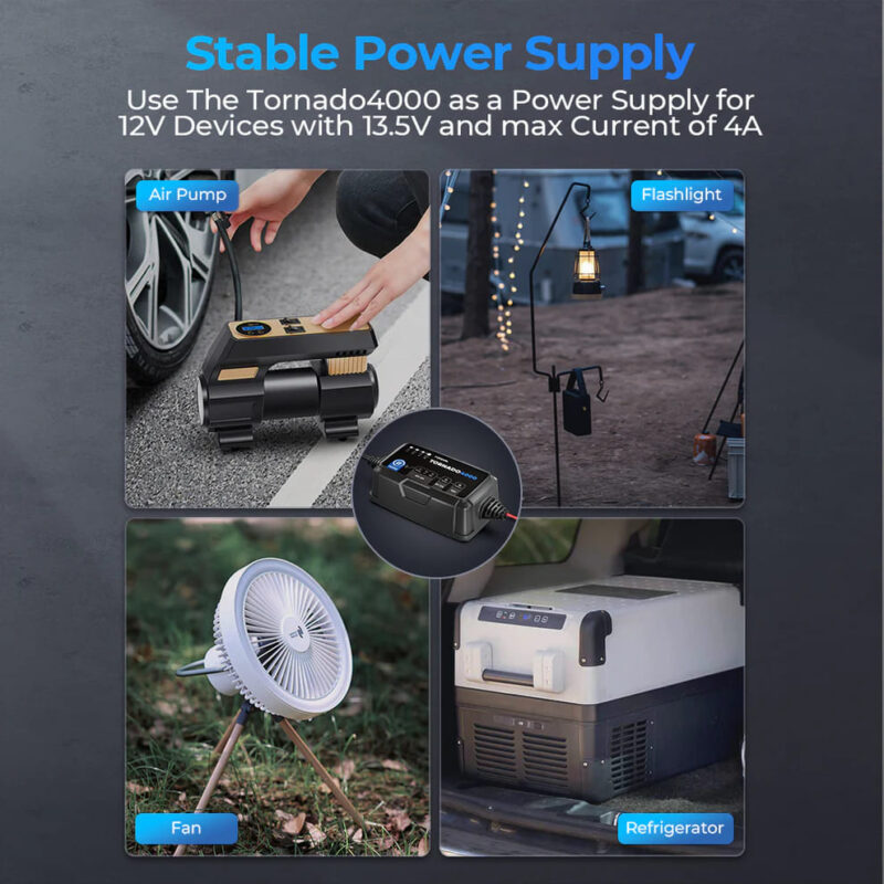 TOPDON Tornado 4000 | Smart Battery Charger | 6V/12V | 4A | IP65 ...